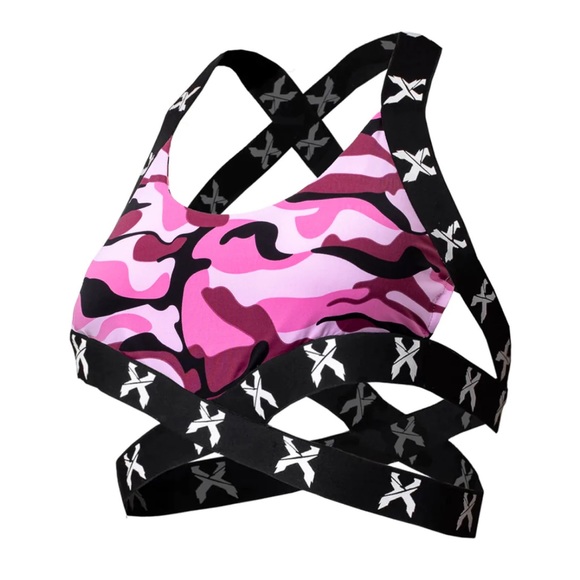 Tops | Sliced Logo Cross Sport Bra Excision Merch Lost Lands Rave ...